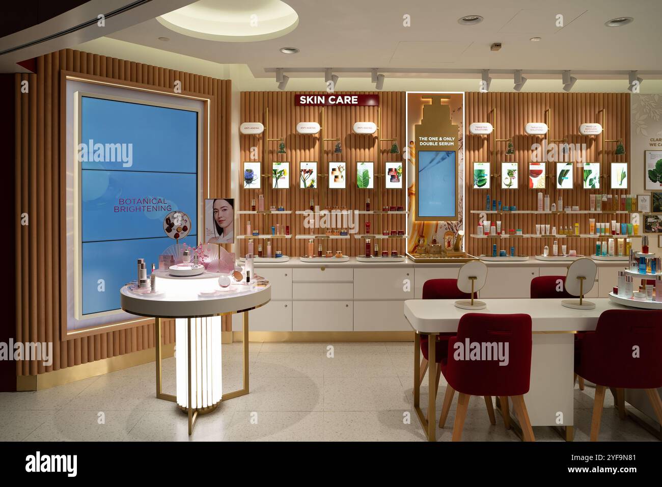 Clarins skincare display hi-res stock photography and images - Alamy