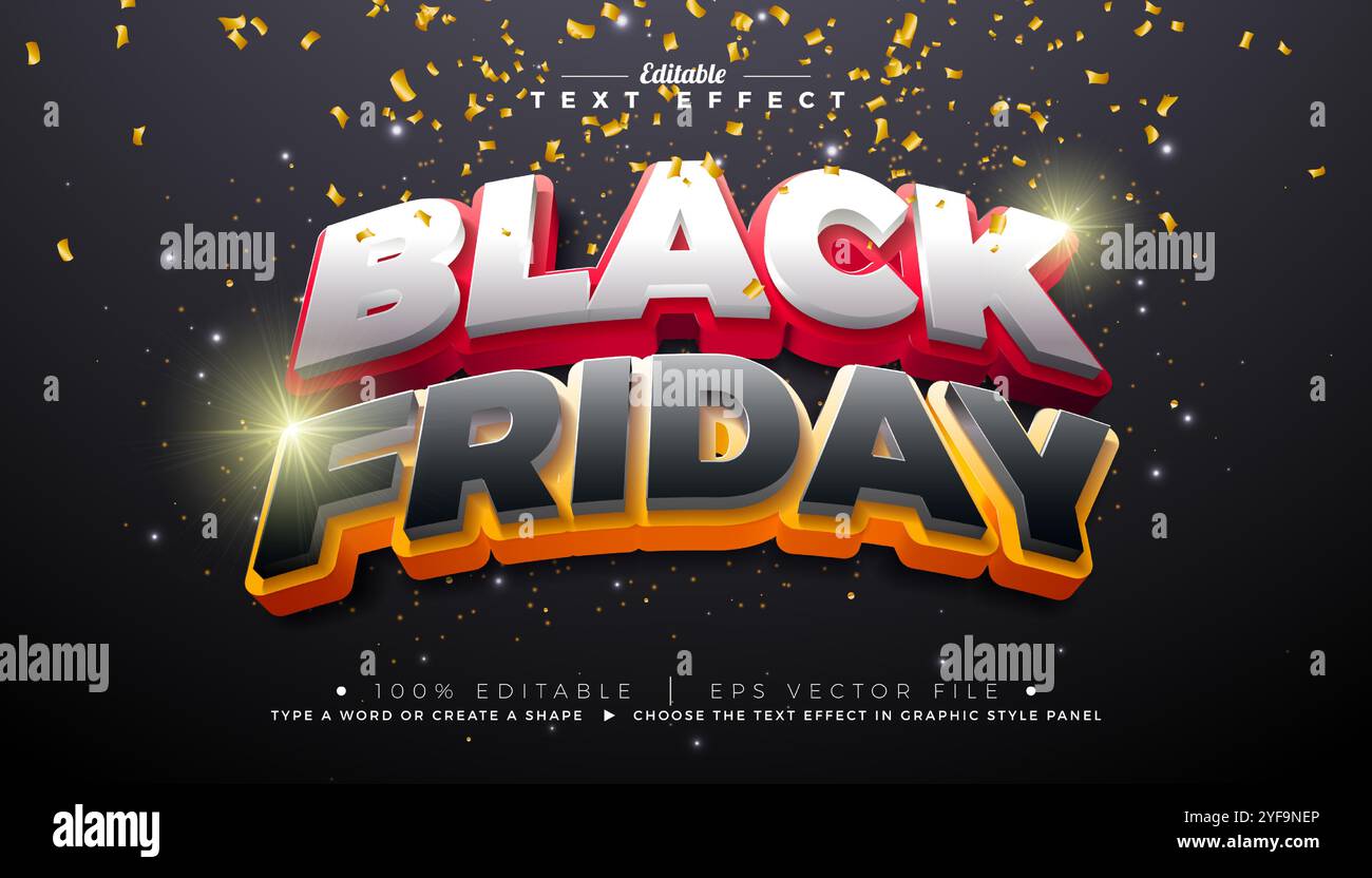 Happy New Year 3D Text Effect Design. Editable and Scalable Vector ...