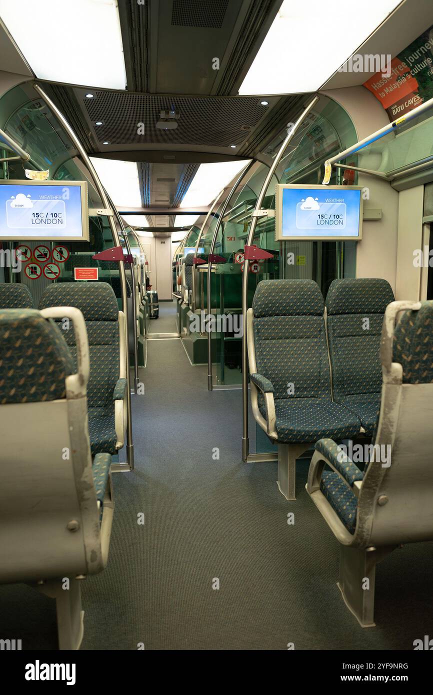 KUALA LUMPUR, MALAYSIA - MARCH 21, 2023: interior shot of KLIA Ekspres ...