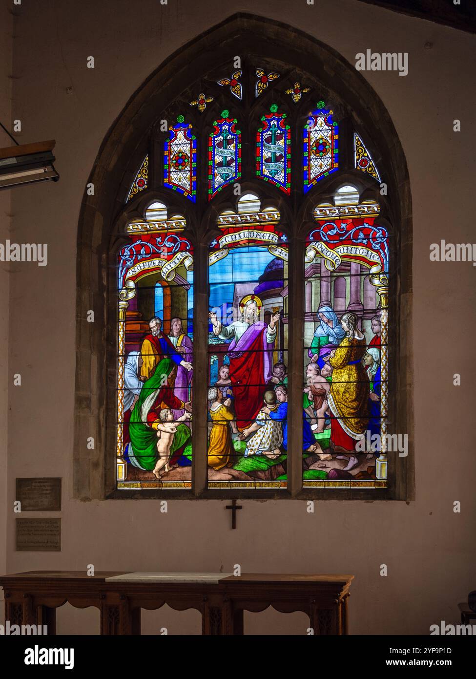 Stained glass window, church of St Mary, Hadleigh, Suffolk, UK Stock ...