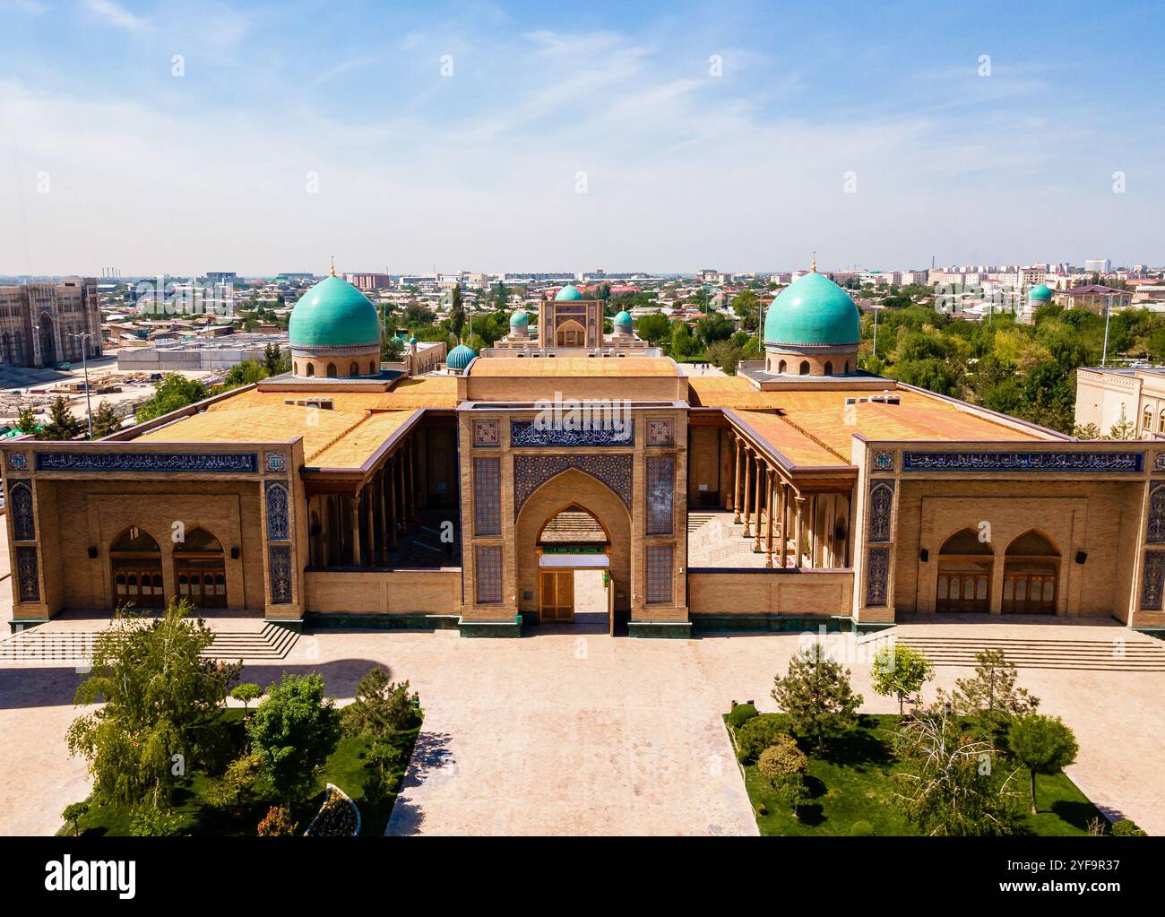 Aerial view of Khazrati imam mosque, hazrati imam complex in tashkent ...