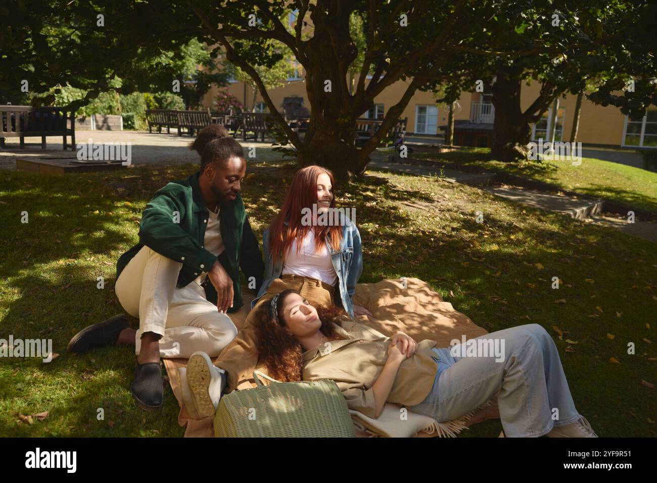 Relaxed friends resting in hi-res stock photography and images - Alamy