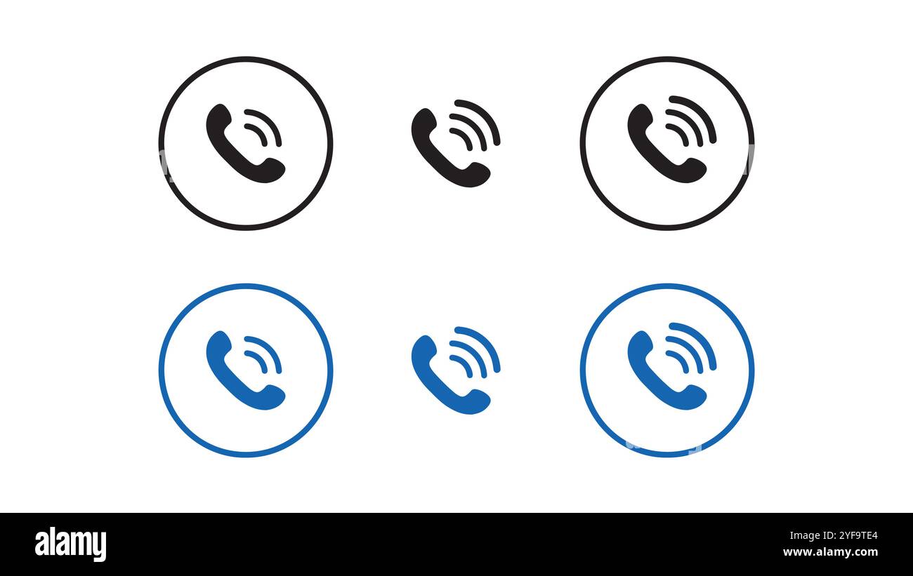 Many type of design of telephone icon and symbol Stock Vector Image ...