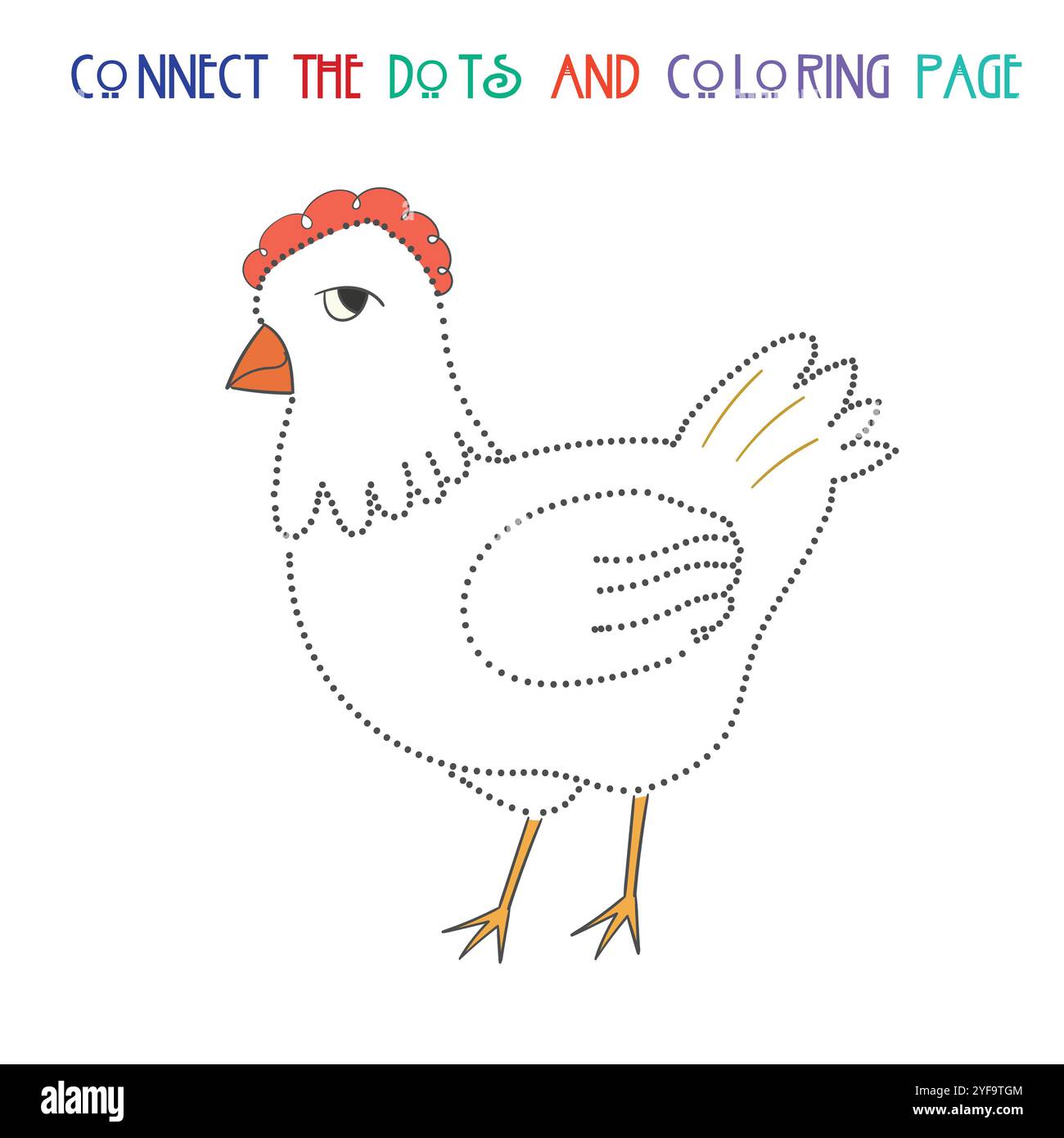 Cartoon hen coloring page hi-res stock photography and images - Alamy