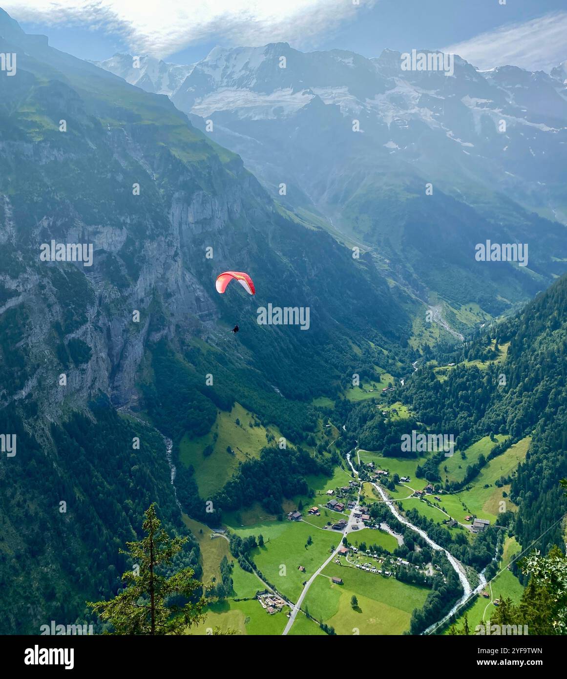 Paragliding switzerland view hi-res stock photography and images - Alamy