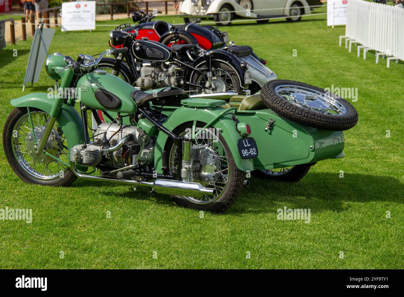 Vintage green zundapp k601 motorcycle with steib tr500 sidecar, parked ...