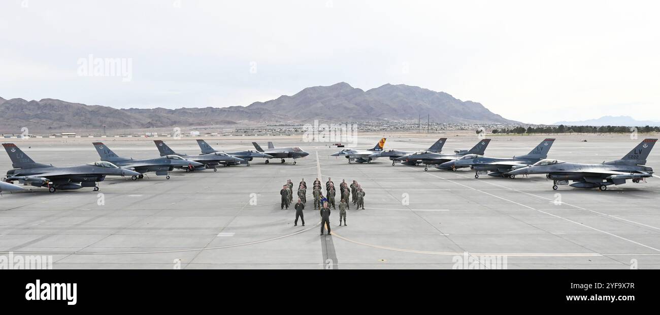 Air Force Reserve Airmen from the 706 Aggressor Squadron gather for a ...