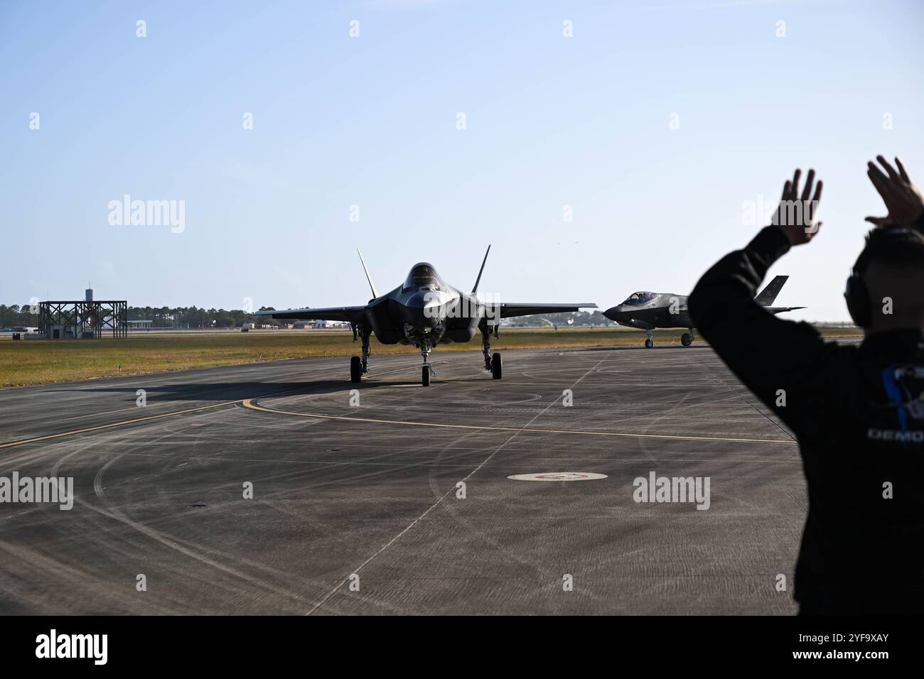 Two F-35 Lightning II aircraft arrive with the F-35 Demonstration Team ...