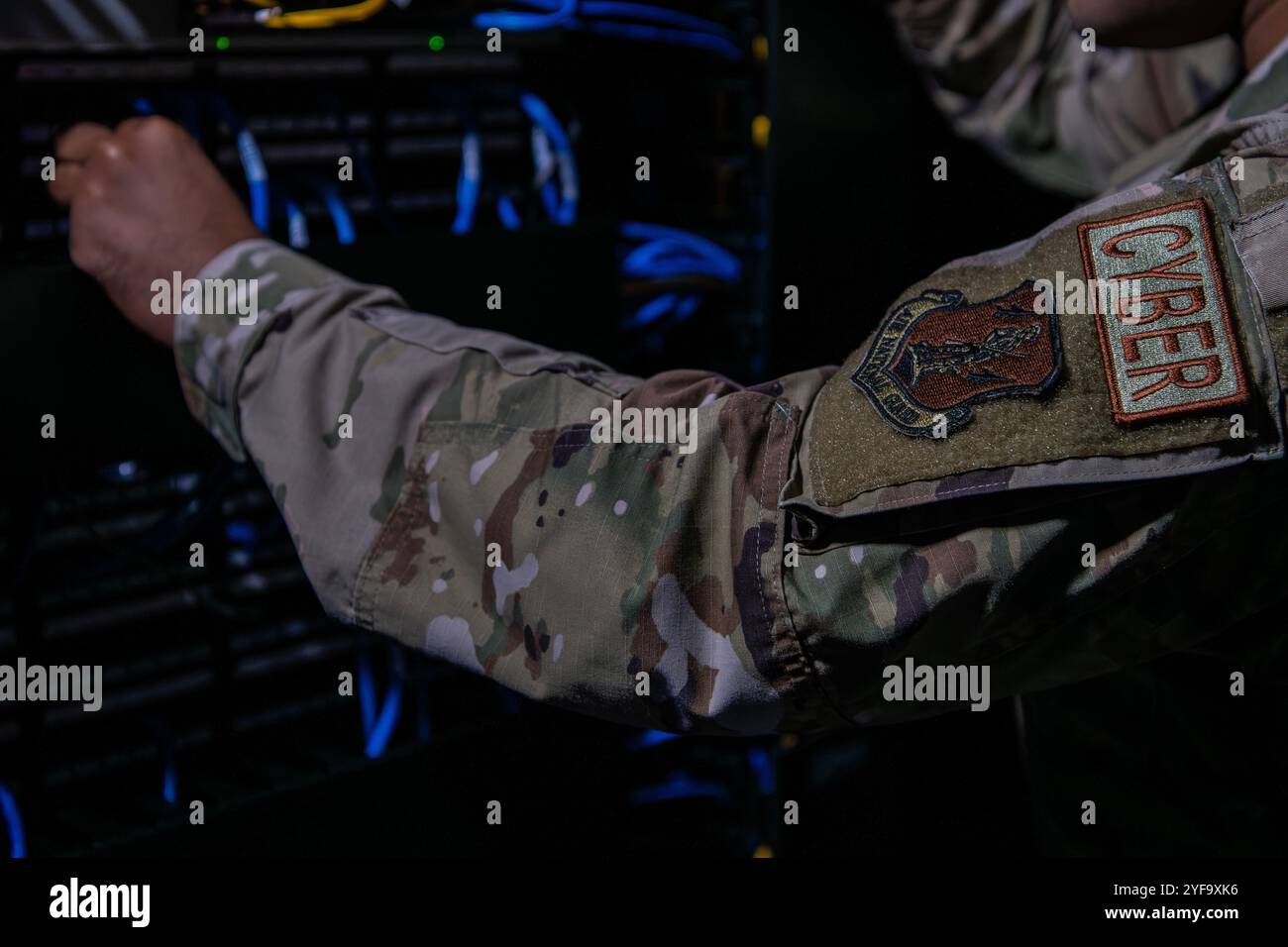 Members of the 179th Cyberspace Wing, Mansfield, Ohio, stage a cyber ...