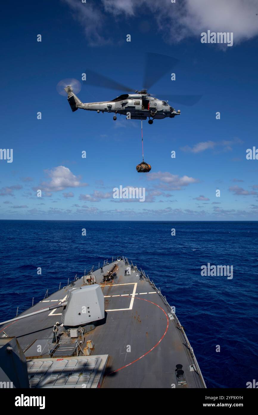 241030-N-NF288-226 PHILIPPINE SEA (Oct. 30, 2024) An MH-60R Sea Hawk ...