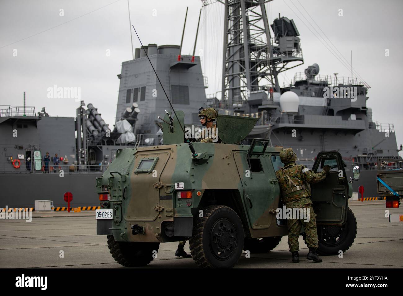 Japan Ground Self-Defense Force members in a Komatsu Light Armored ...