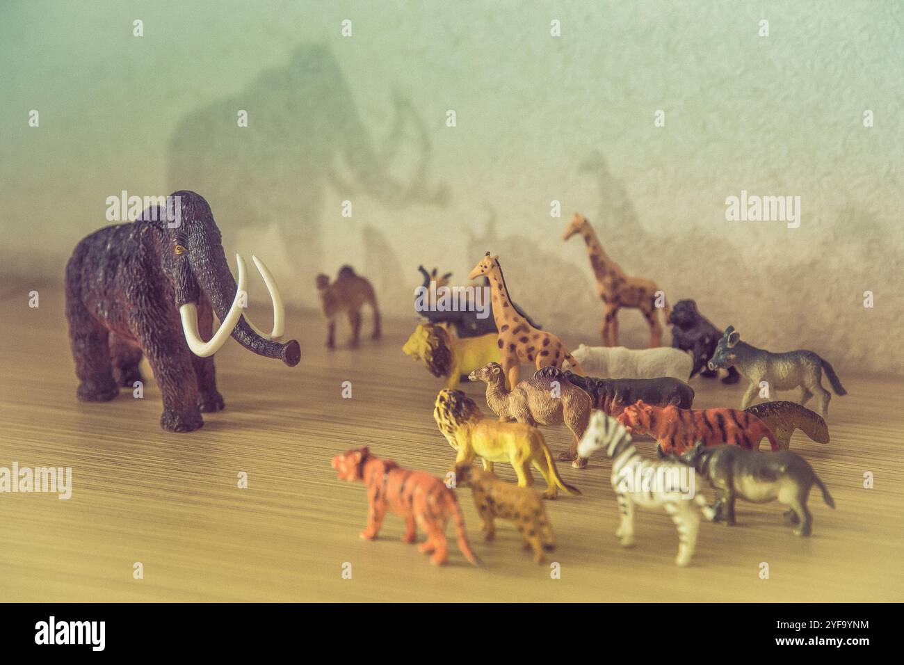 Toy Animals Gathering Create a Miniature Wildlife Scene Stock Photo - Alamy