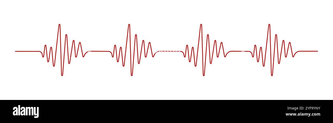 Heart beat red cardio rhythm line. ECG EKG electrocardiogram medicine ...