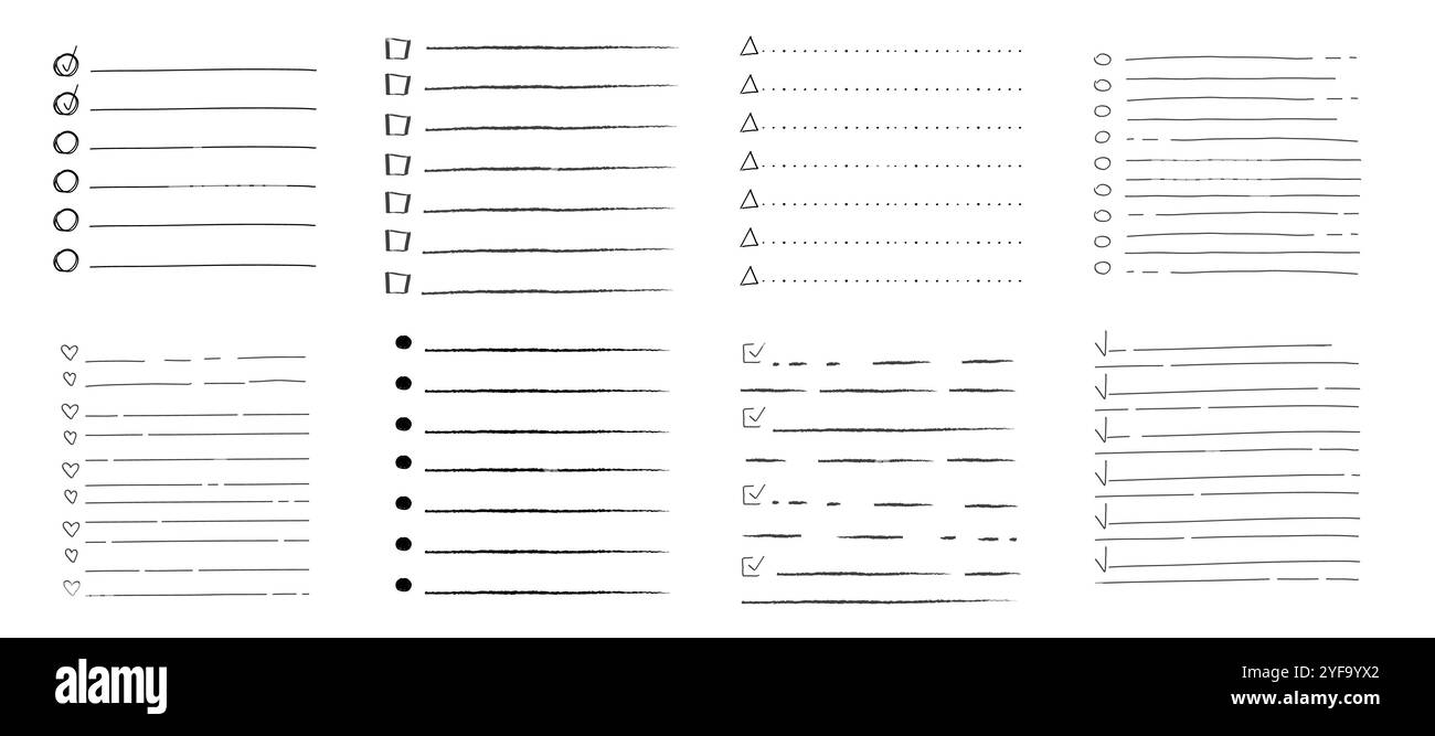 Set To do check list page doodle blank. Reminder, memo note hand drawn ...
