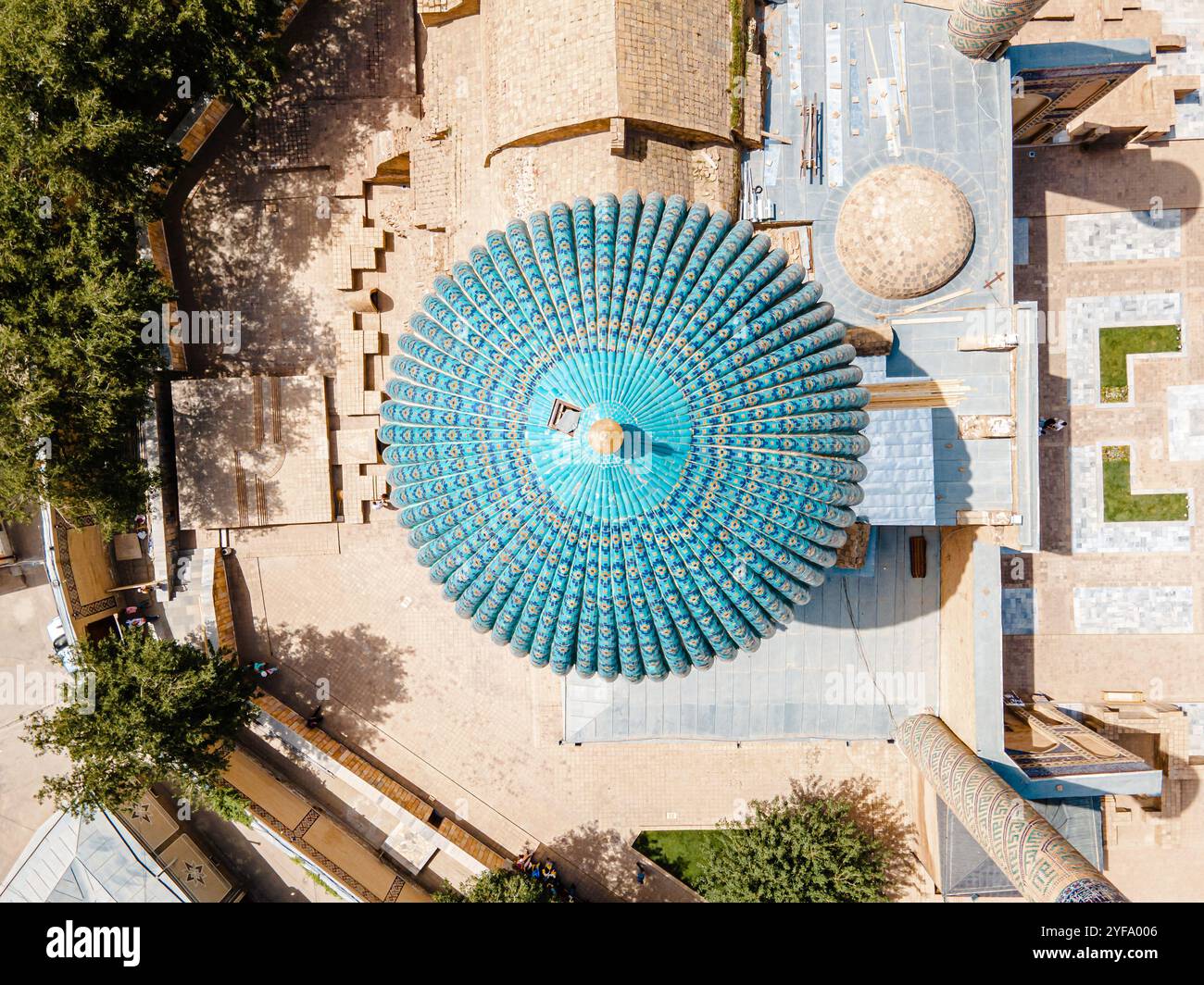 Samarkand, Uzbekistan aerial view of Gur-e-Amir - a mausoleum of the ...