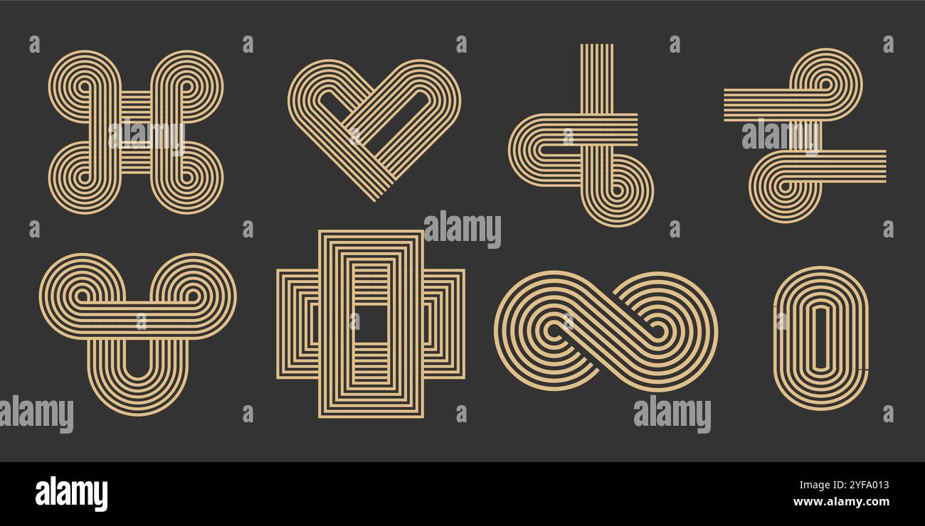 Zen arch, geometric lines abstract contemporary shapes. Set modern ...