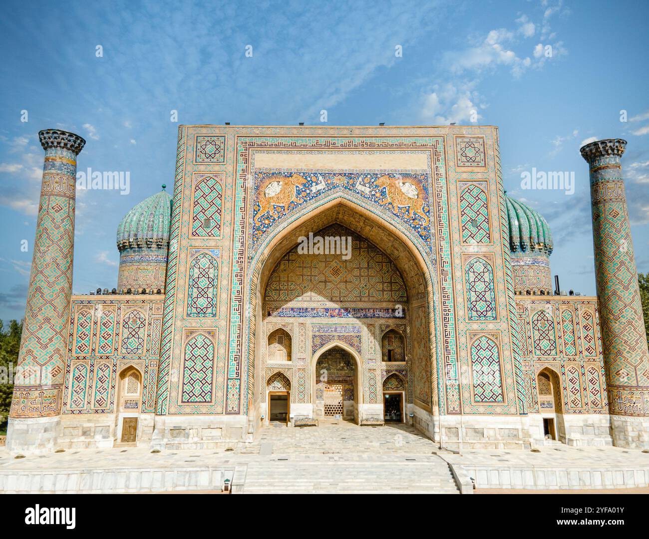 Samarkand, Uzbekistan aerial view of The Registan Square. Translation ...