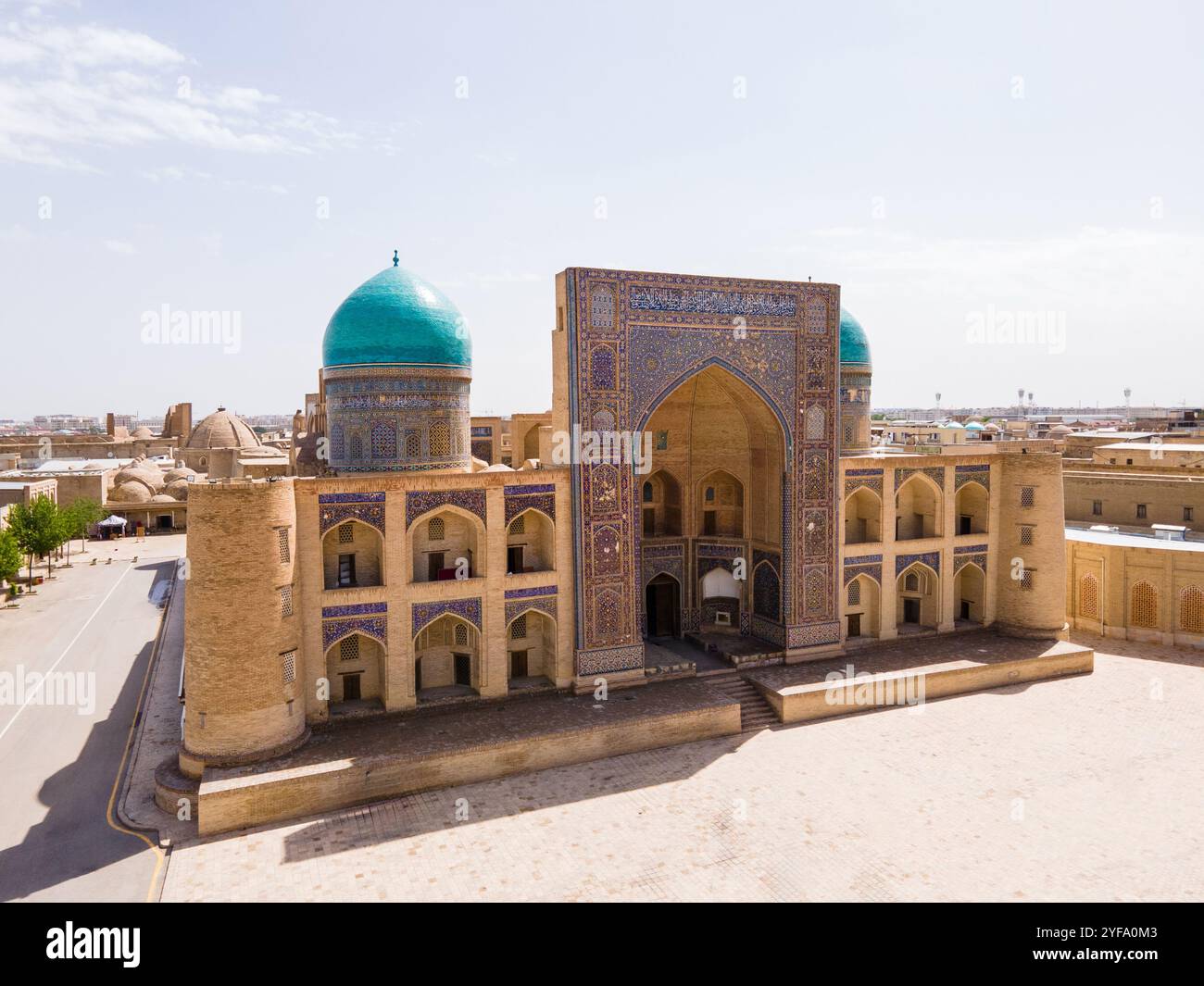 Bukhara, Uzbekistan Aerial view of Po-i-Kalan Islamic religious complex ...