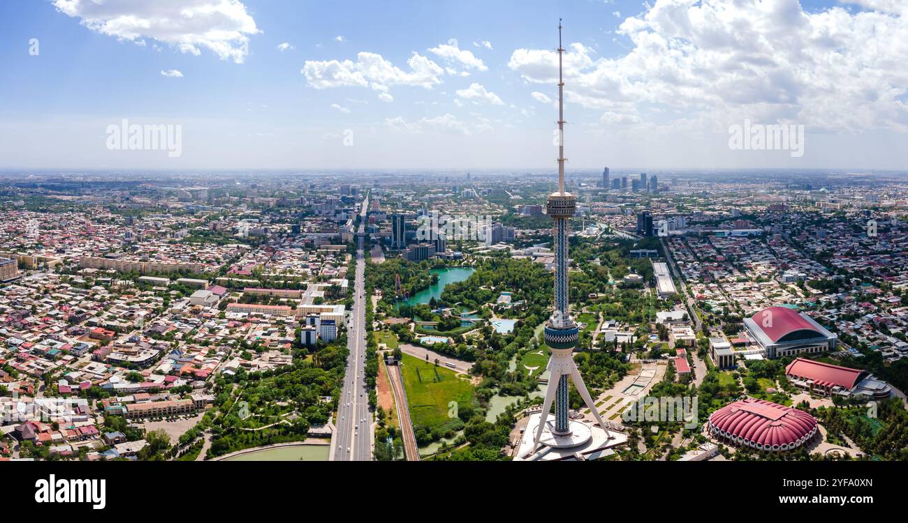 Aerial Shot of Tashkent TV Tower in Uzbekistan daytime Stock Photo - Alamy