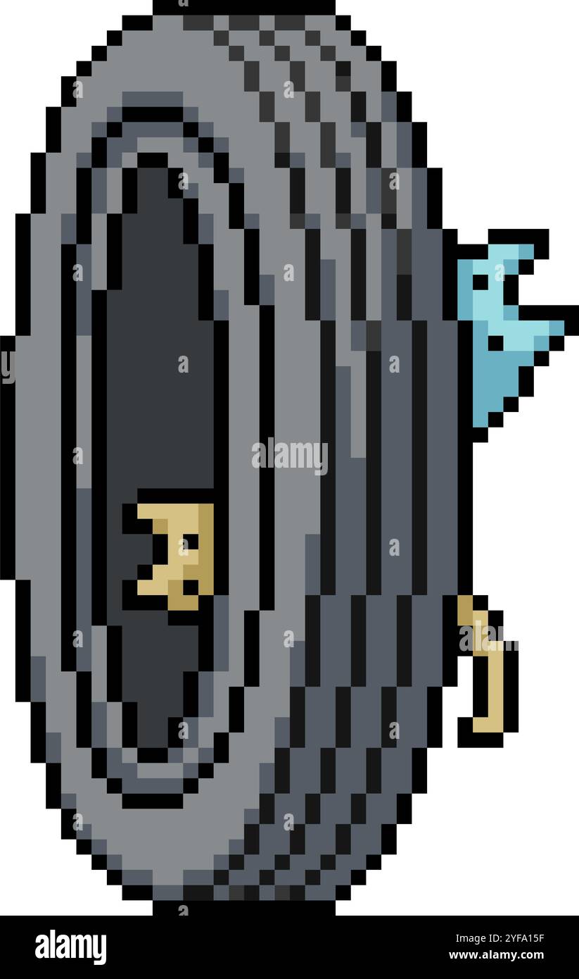 pixel art of cat hire behind tire isolated background Stock Vector ...