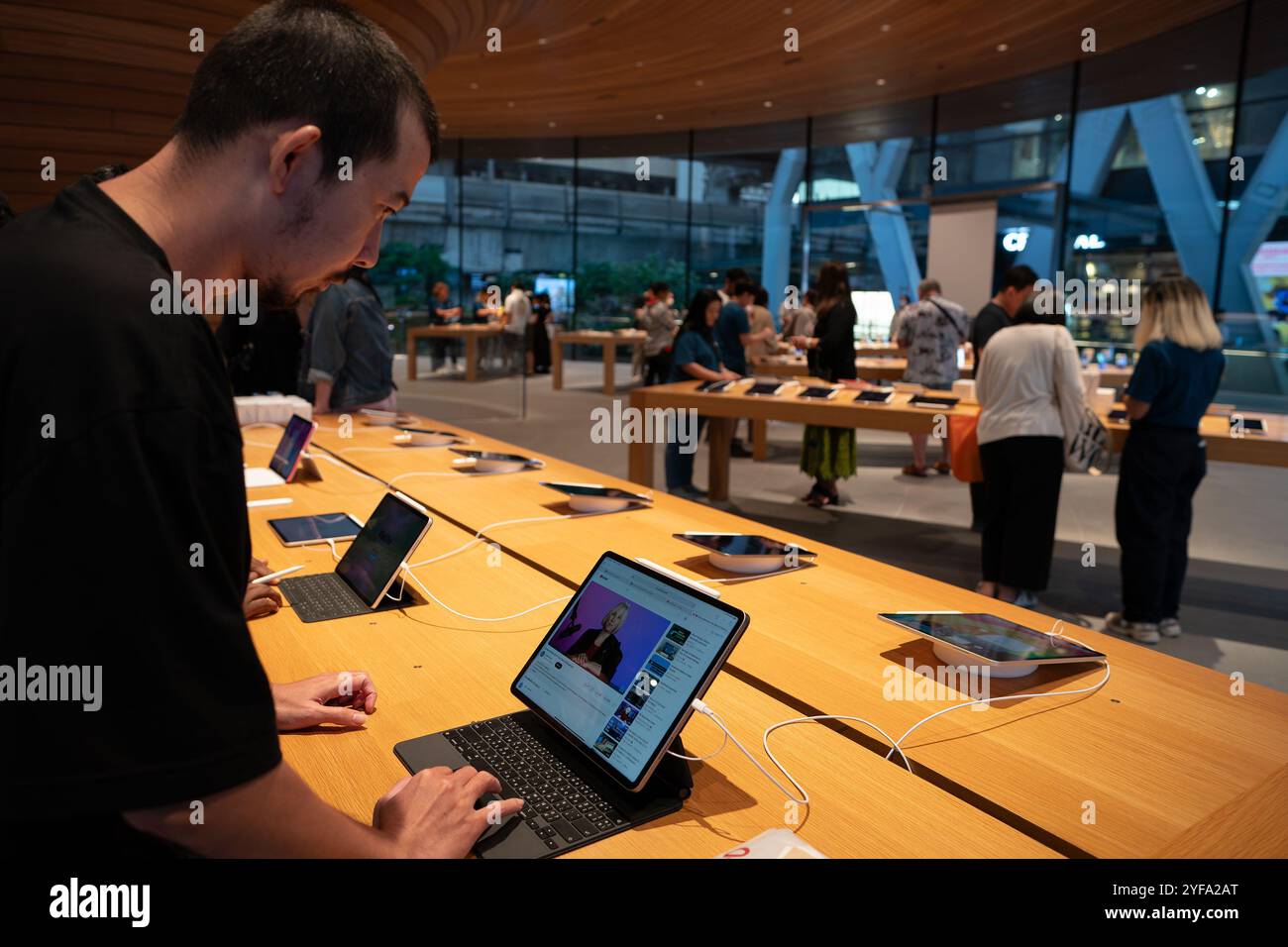BANGKOK, THAILAND - OCTOBER 27, 2023: inside Apple Store Central World in Bangkok Stock Photo ...