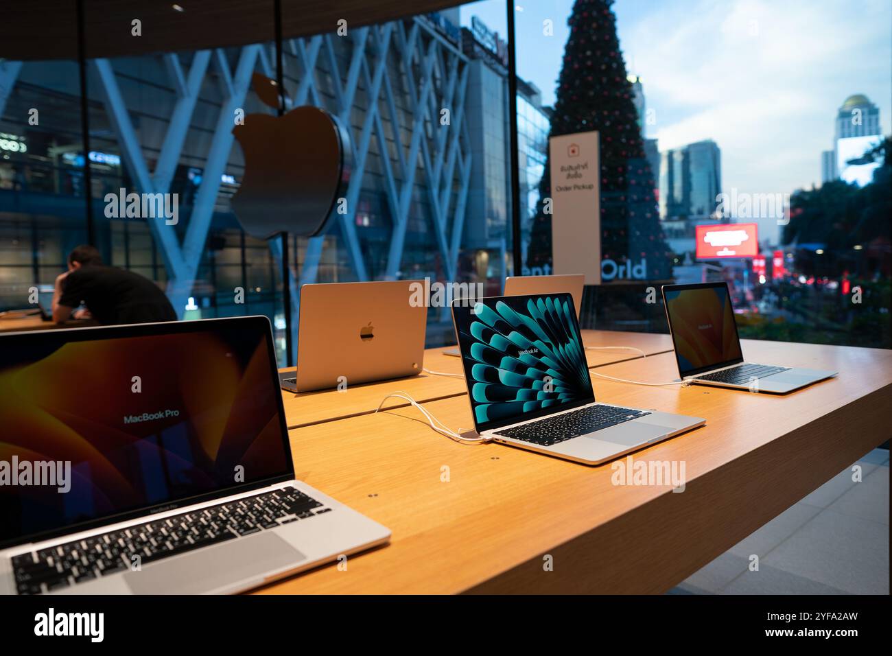 BANGKOK, THAILAND - OCTOBER 27, 2023: inside Apple Store Central World ...