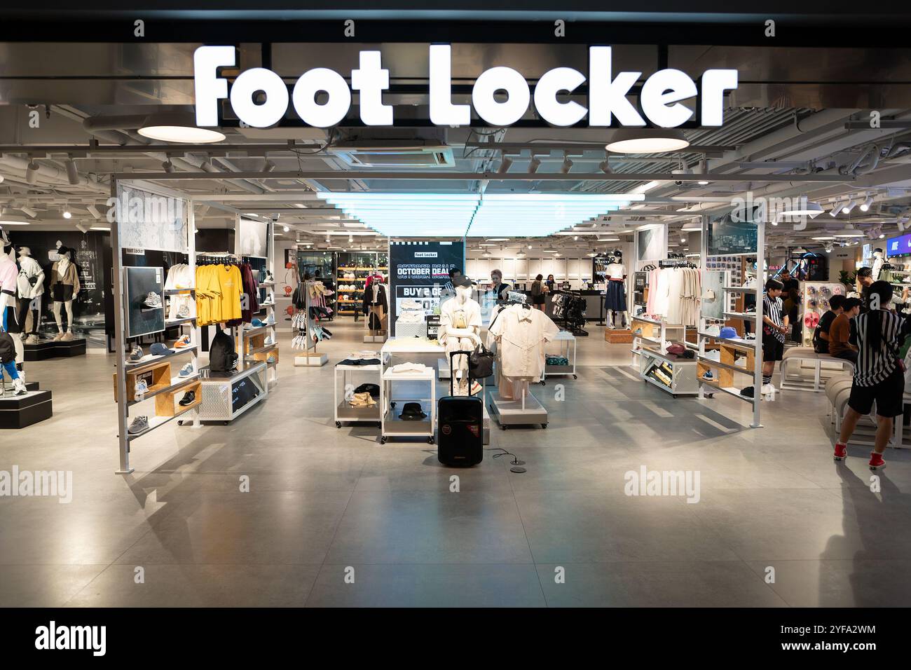 BANGKOK, THAILAND - OCTOBER 27, 2023: Foot Locker sign over store ...