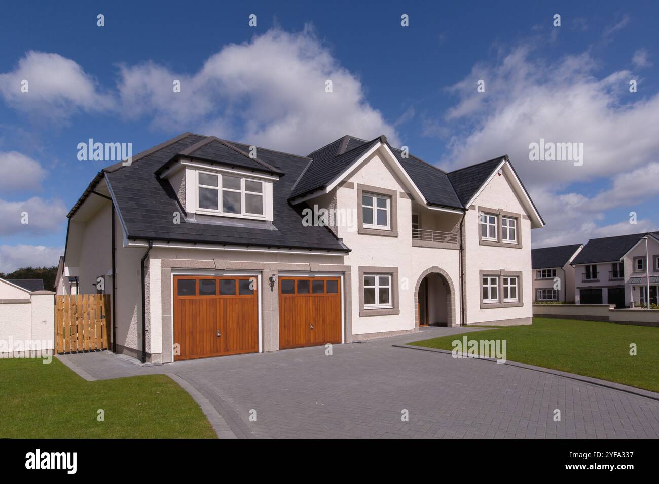 Modern new build detached house Stock Photo - Alamy