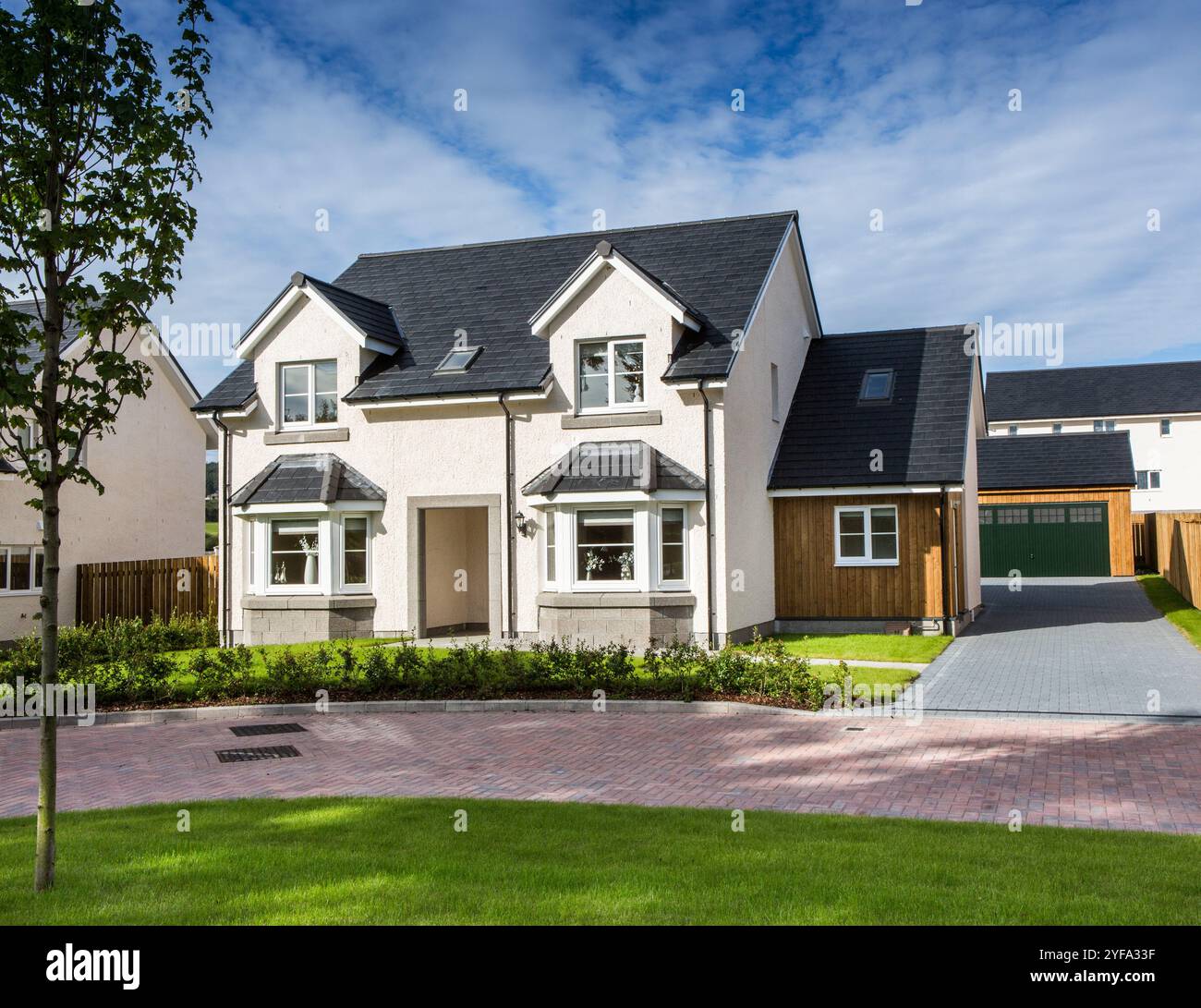 Modern new build detached house Stock Photo - Alamy