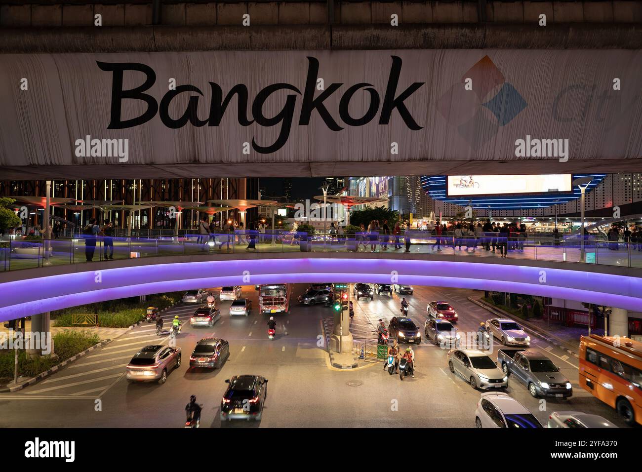 BANGKOK, THAILAND - OCTOBER 27, 2023: Bangkok sign as seen at nighttime ...