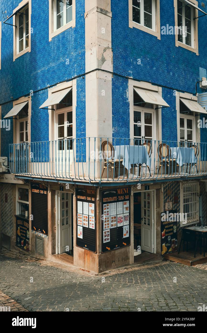 Typical Portuguese building with a facade with blue tiles Stock Photo ...
