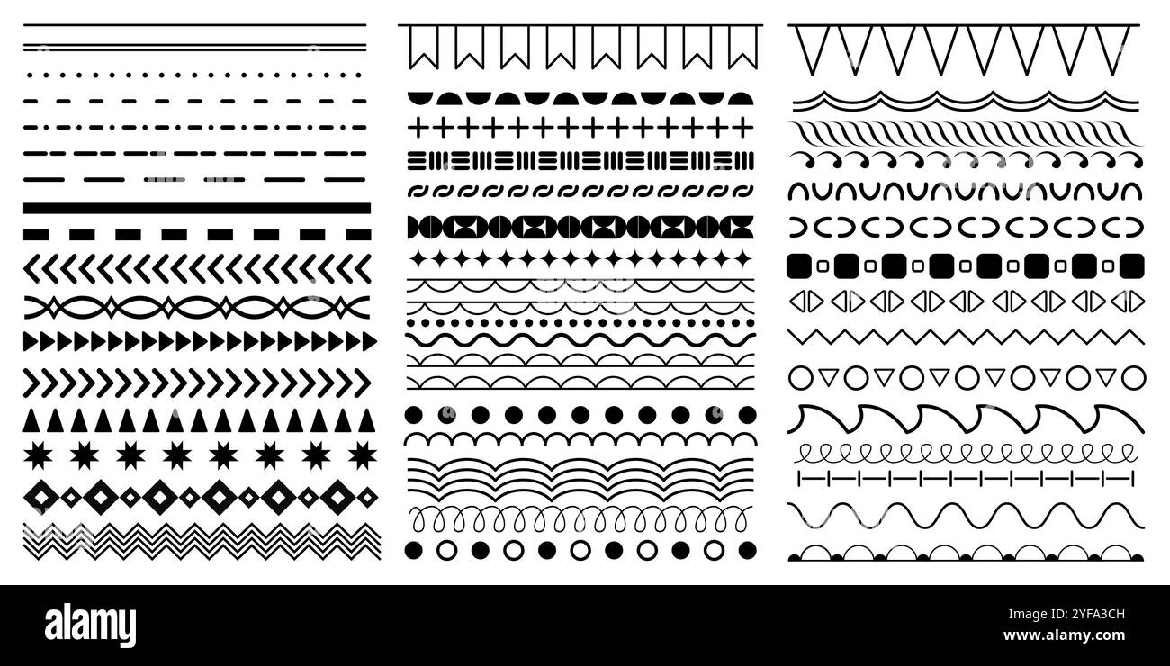 Graphic dividers. Line brush border. Minimalist frame design. Underline ...