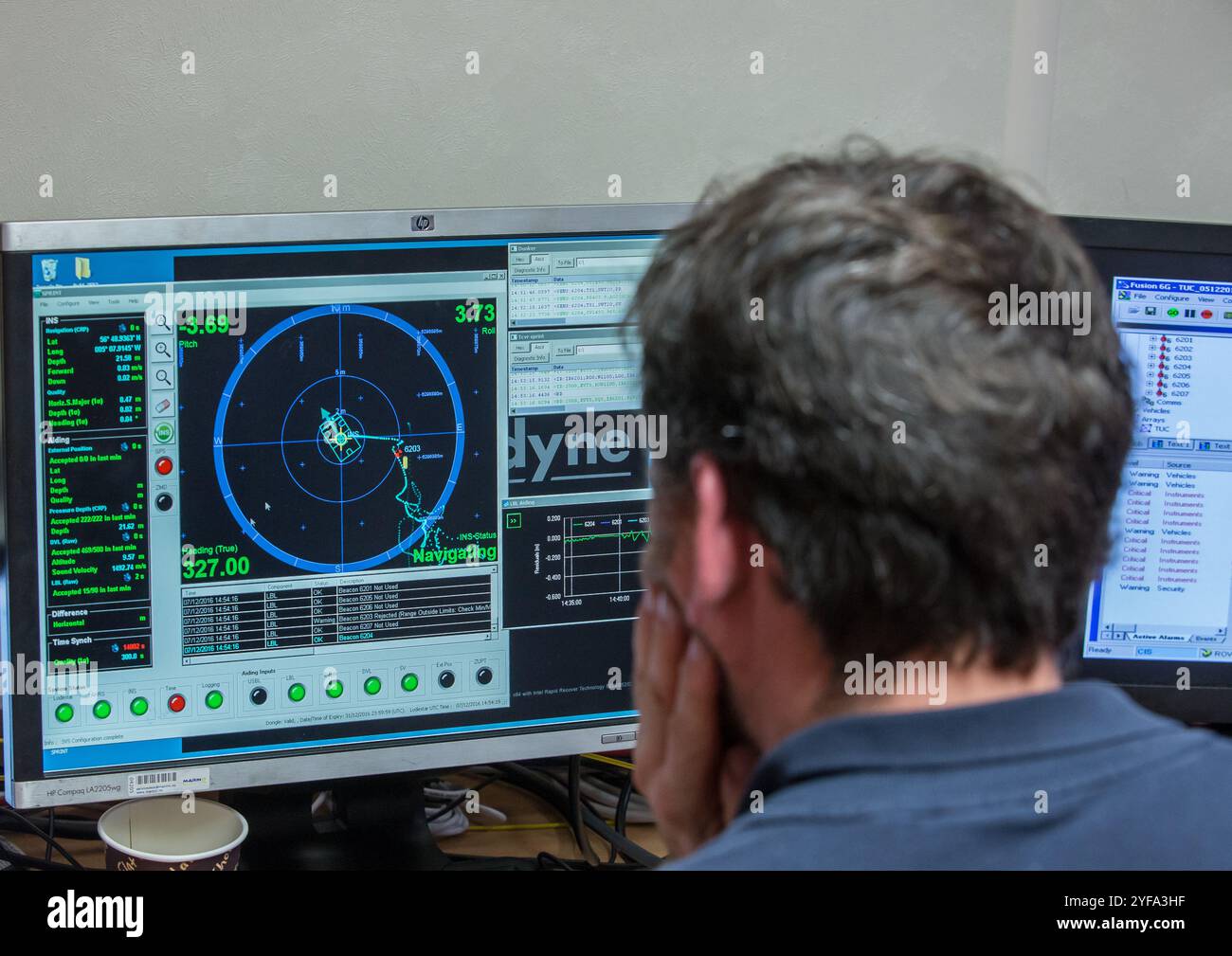 ROV or Remore Operating Vehicle operator at the screen Stock Photo - Alamy