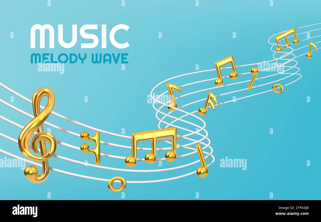 3d golden quarter note Stock Vector Images - Alamy