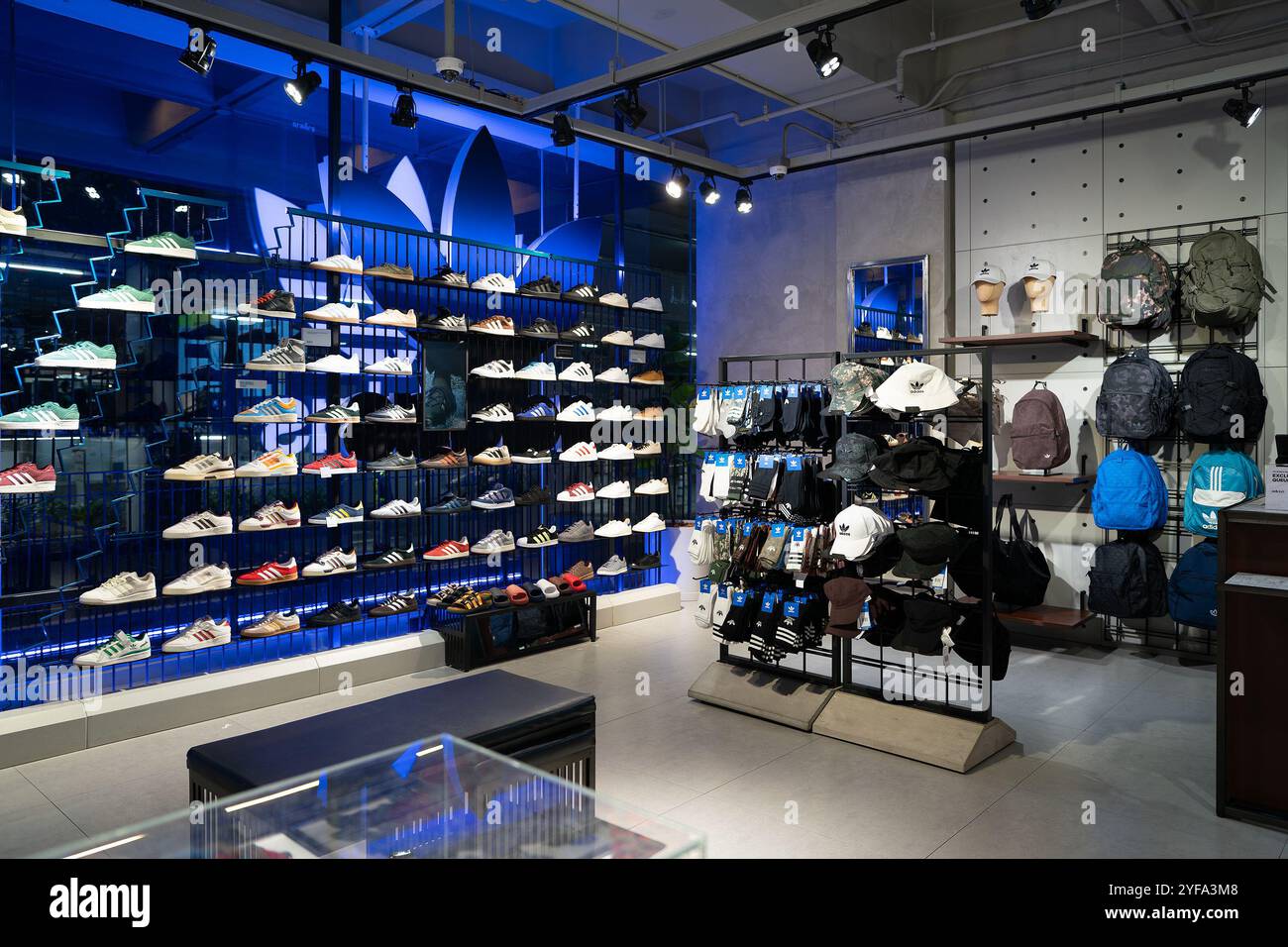 BANGKOK, THAILAND - OCTOBER 27, 2023: footwear on display at Adidas ...