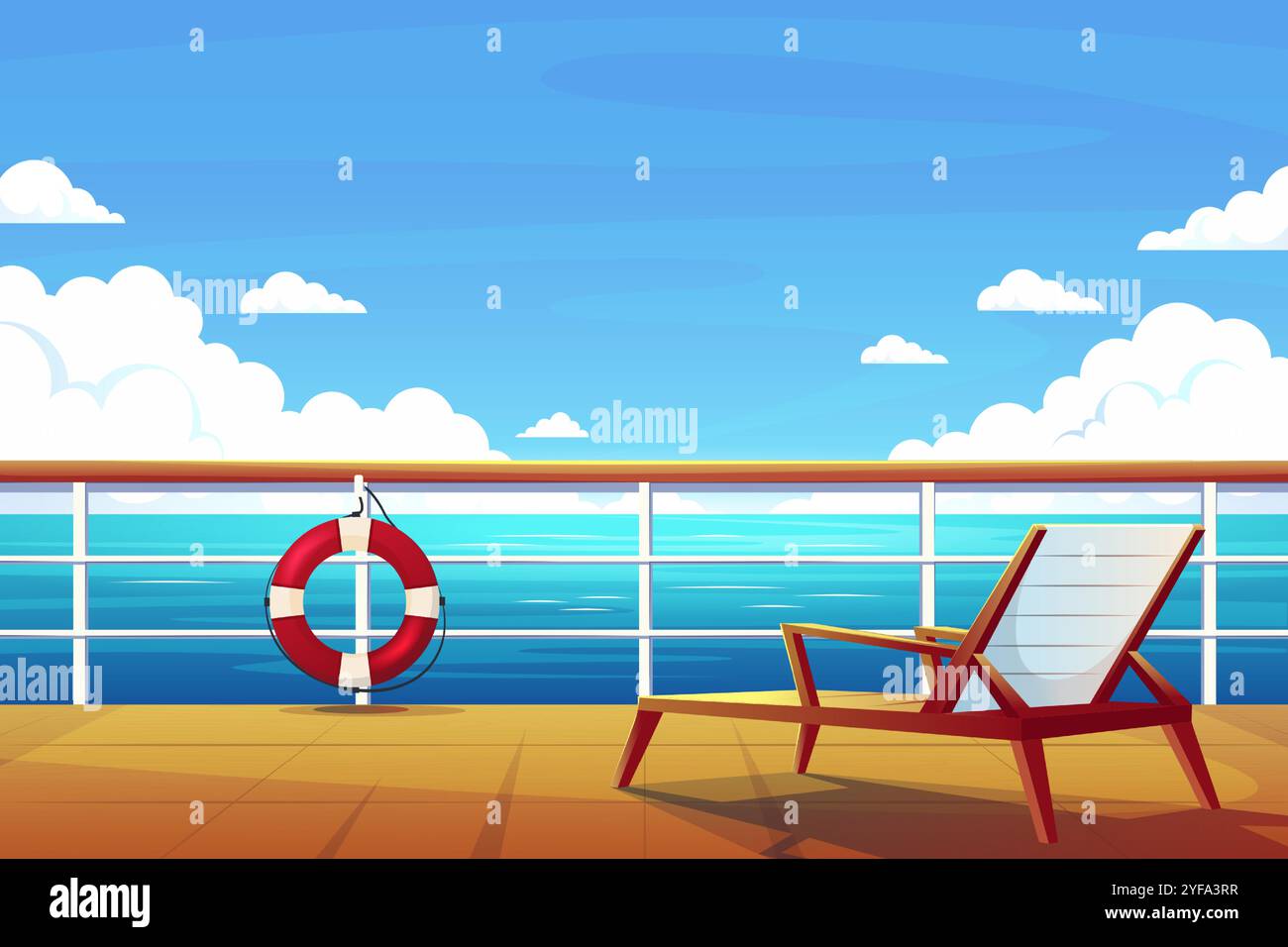 Empty wooden deck railing Stock Vector Images - Alamy