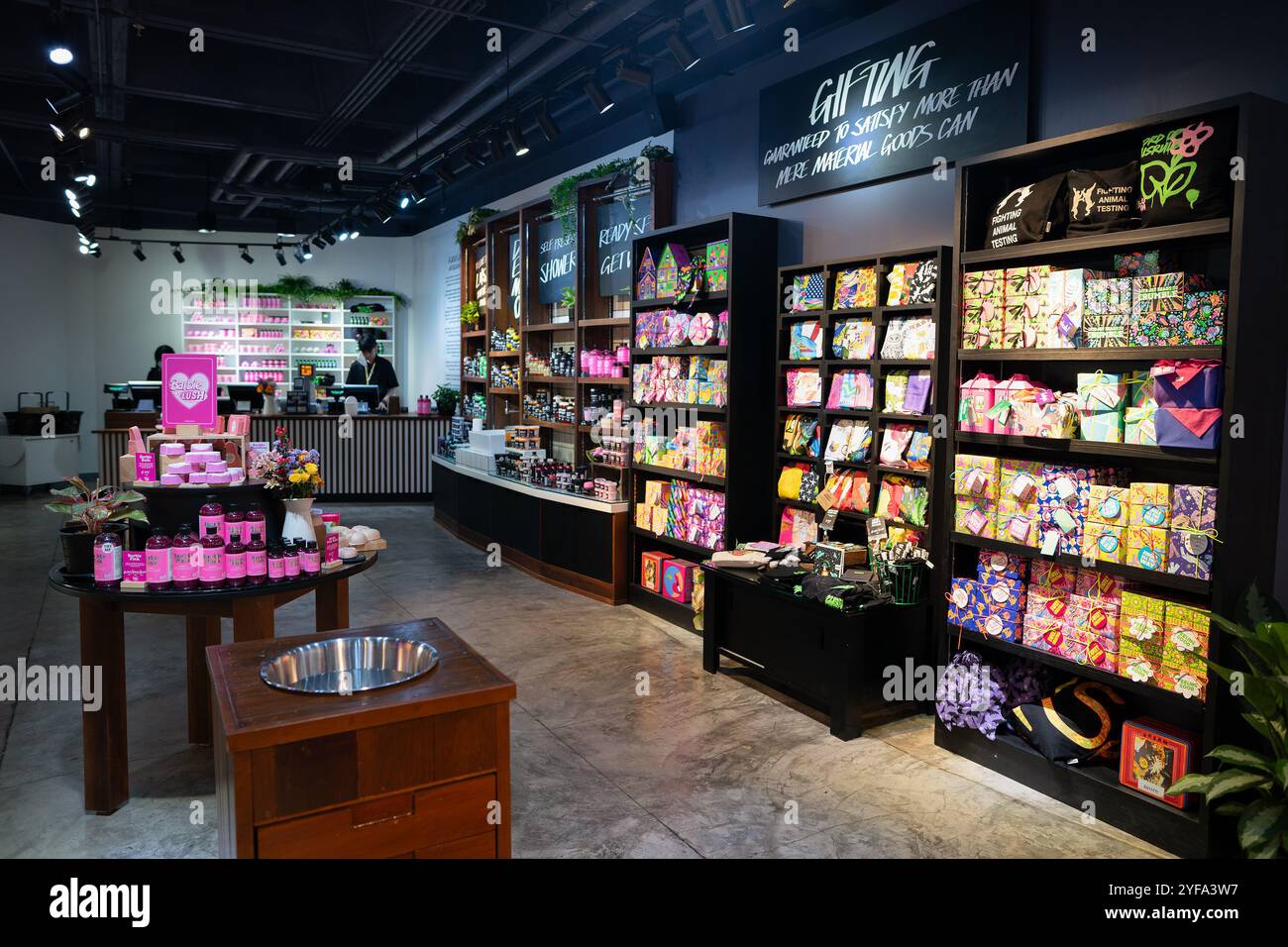 BANGKOK, THAILAND - OCTOBER 27, 2023: interior shot of Lush store in ...