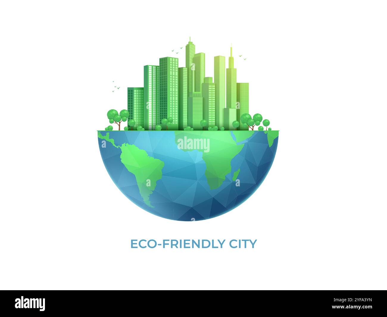 World Day. Eco friendly city. Green Earth. Ecological globe or nature ...