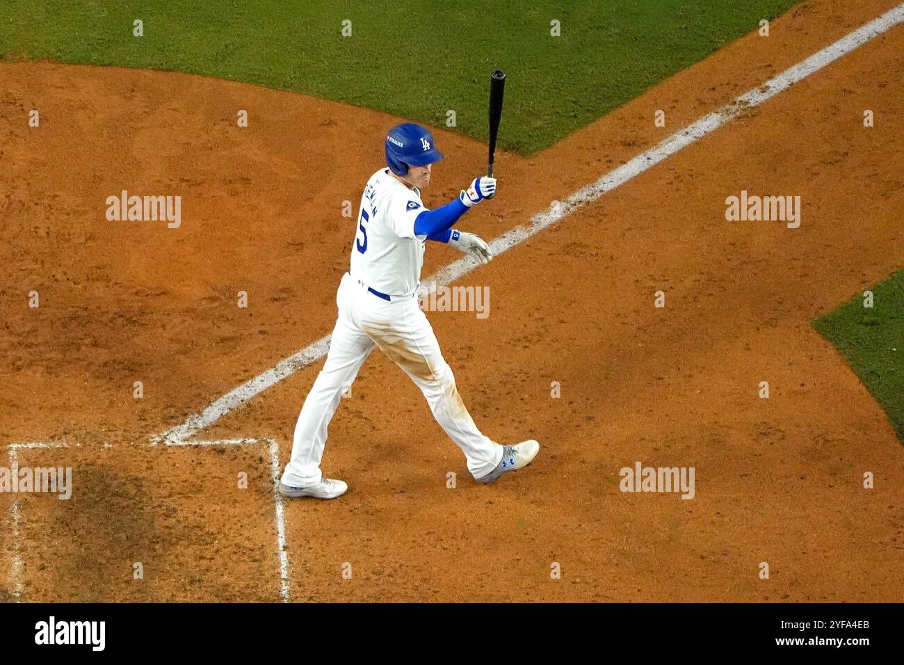 Los Angeles Dodgers' Freddie Freeman celebrates after hitting a walk ...