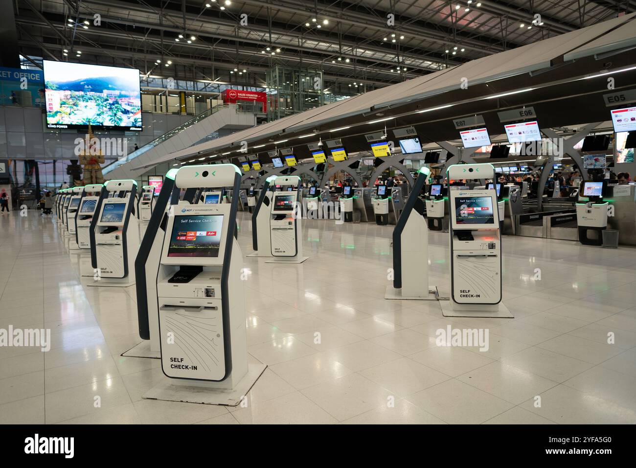 BANGKOK, THAILAND - OCTOBER 28, 2023: self check-in kiosks in ...
