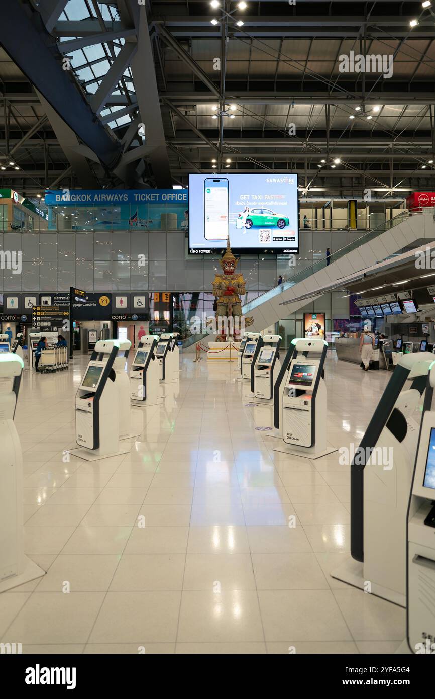 BANGKOK, THAILAND - OCTOBER 28, 2023: self check-in kiosks in ...