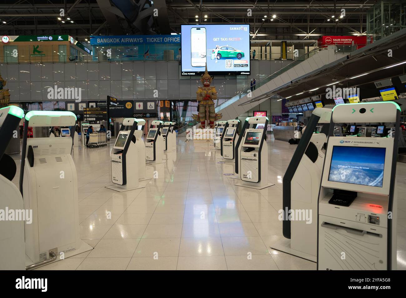 BANGKOK, THAILAND - OCTOBER 28, 2023: self check-in kiosks in ...