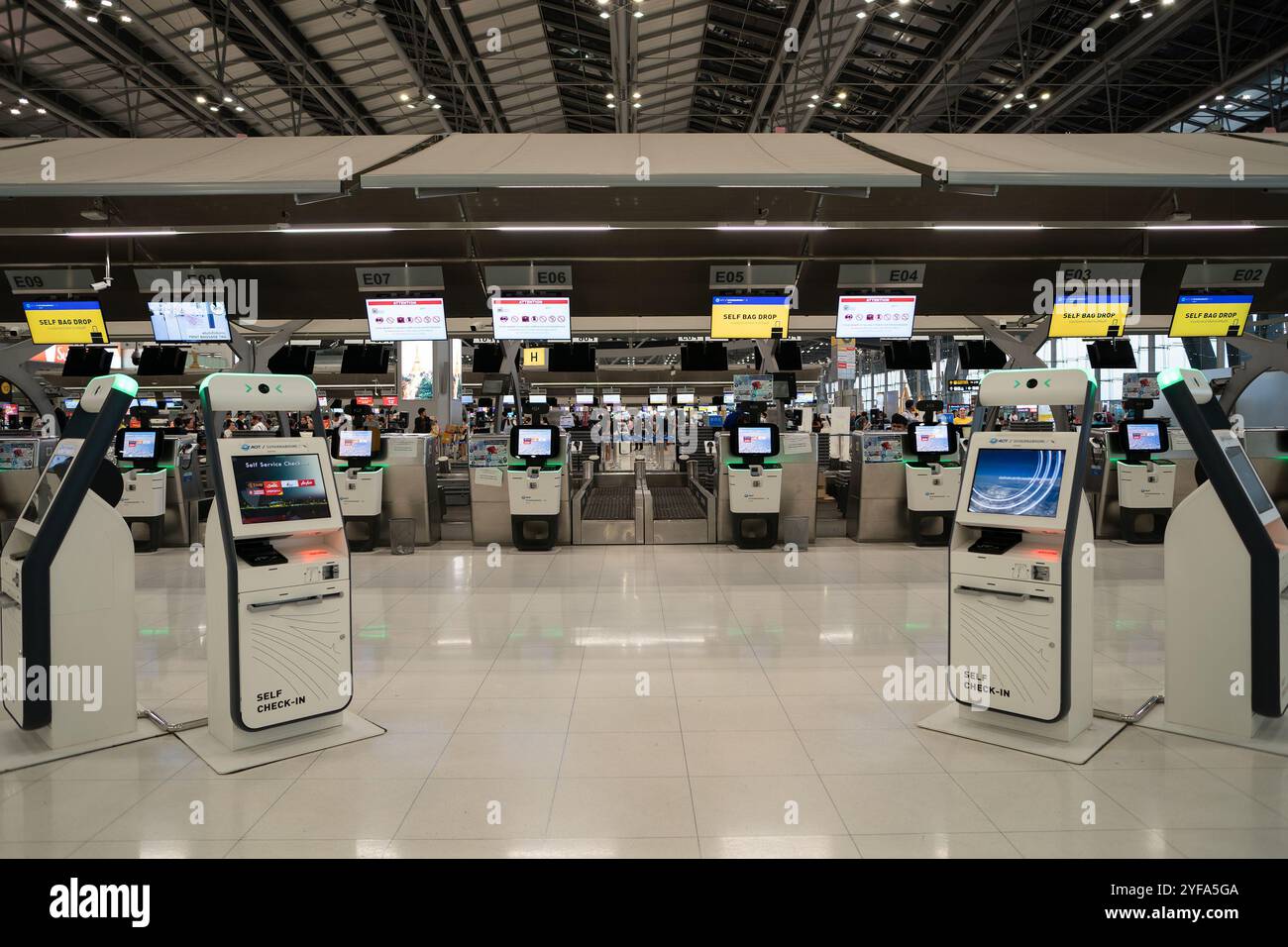 BANGKOK, THAILAND - OCTOBER 28, 2023: self check-in kiosks in ...
