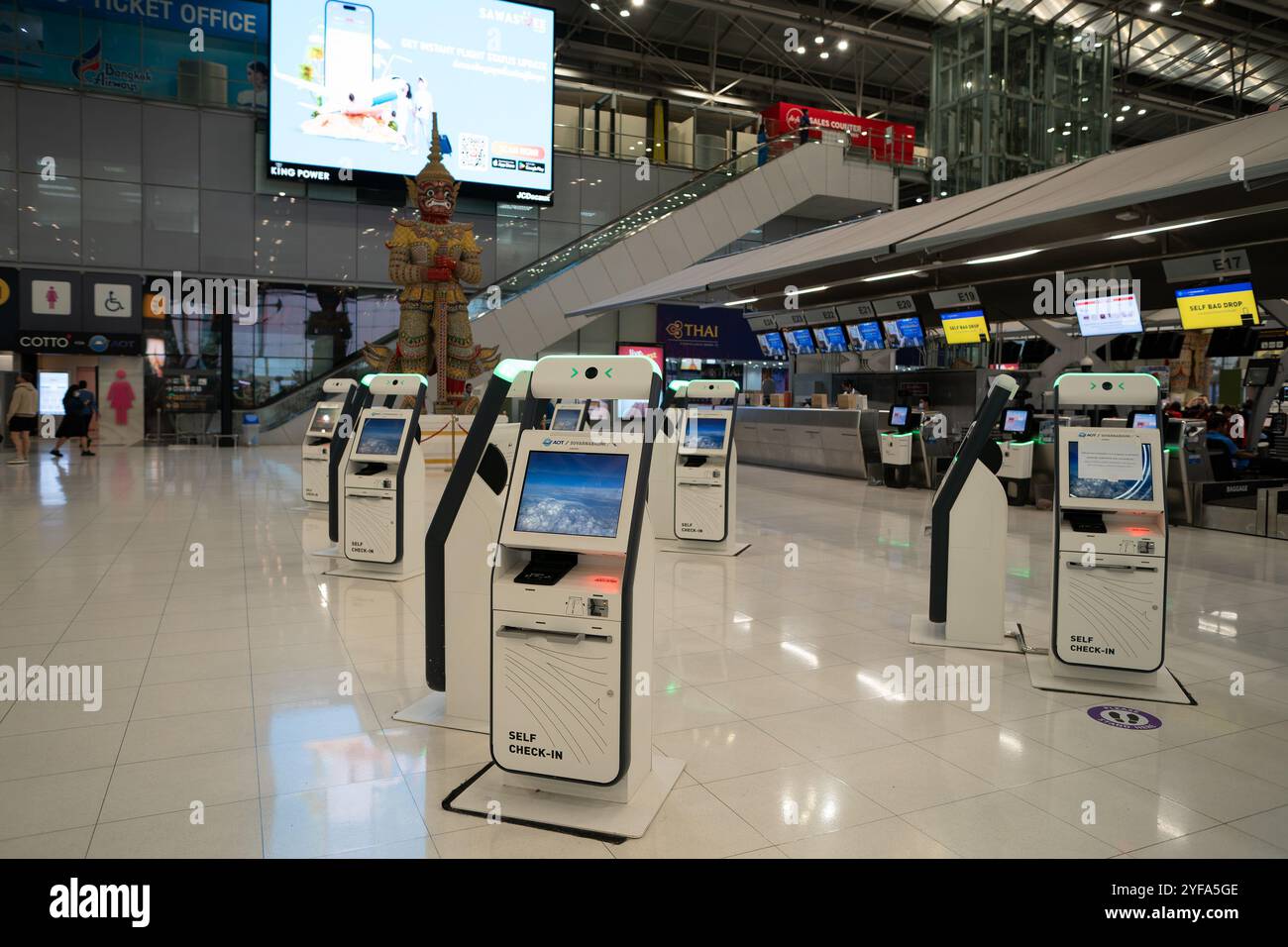 BANGKOK, THAILAND - OCTOBER 28, 2023: self check-in kiosks in ...