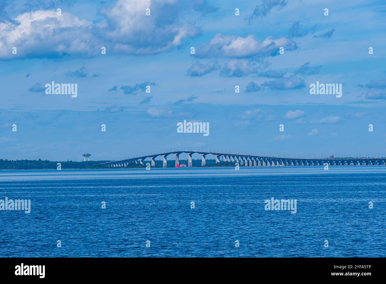 Öland Bridge (Ölandsbron) across the Kalmar Sound between Kalmar and ...