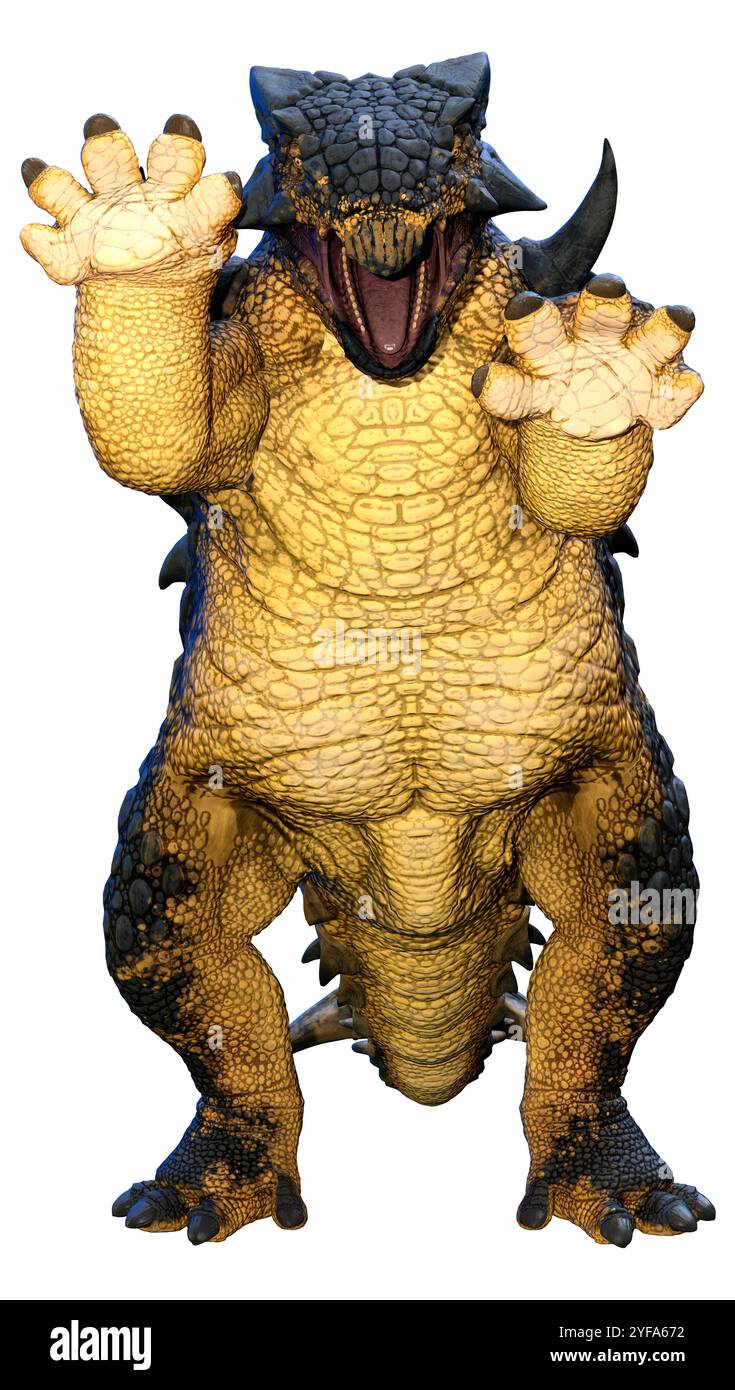 3D rendering of a dinosaur Ankylosaurus isolated on white background ...