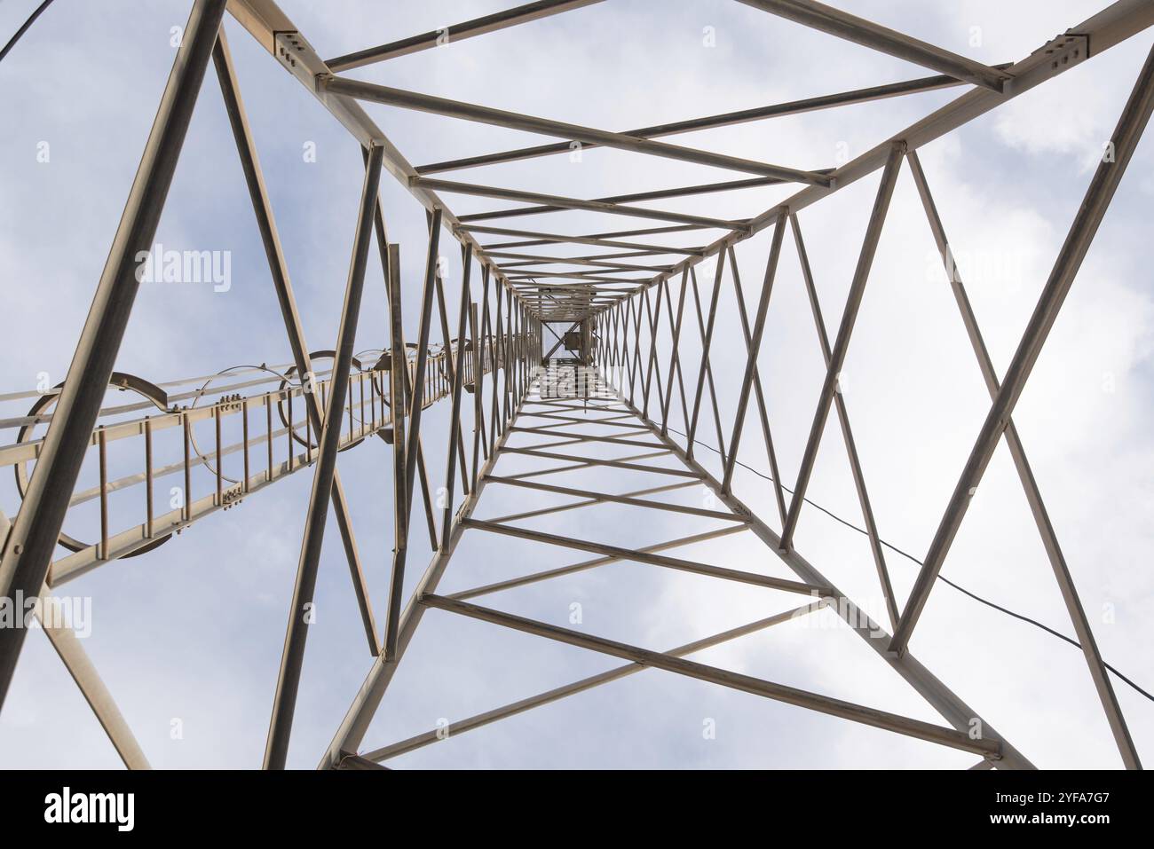 Metallic rusty structure of a telecommunication tower holding antennas ...