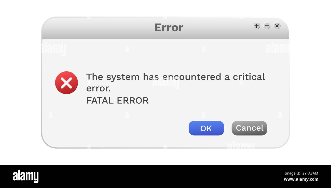 Warning sign system error popup hi-res stock photography and images - Alamy