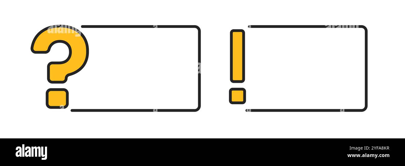 Empty frame with yellow exclamation and question marks Stock Vector ...
