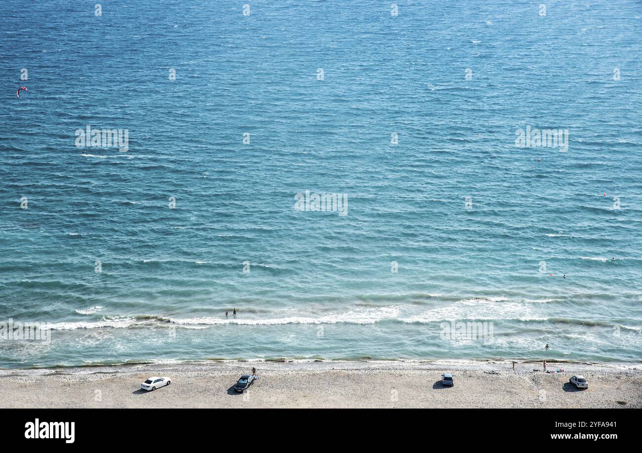 The famous idyllic and beautiful beach of Episkopi at Limassol area in ...